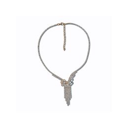 Steuer Modeschmuck Collierkette Strasscollier goldfarben