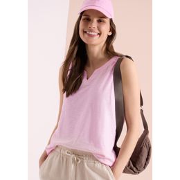 Shirttop Cecil, Damen, Gr. XL (44), rosa (light blush rose), Web, 100% Baumwolle, meliert, comfort fit normal, Rundhals, abgesteppt, Tops Shirttop, aus reiner Baumwolle