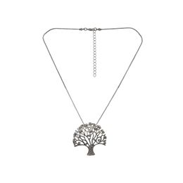 Steuer Modeschmuck Anh&auml;nger mit Kette Lebensbaum silberfarben mit 38 Glassteinen