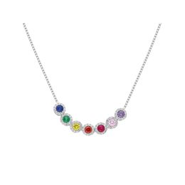 dKeniz Kette Chakra 925/- Sterling Silber rhodiniert Zirkonia Wei&szlig;