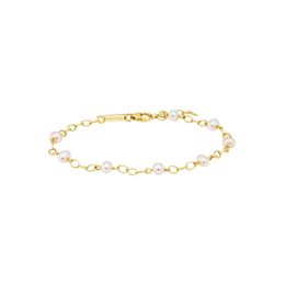 JULIE JULSEN Armband 925/- Sterling Silber vergoldet 8 Perlen 19cm lang