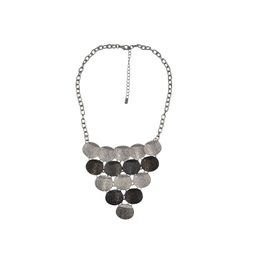 Steuer Modeschmuck Kette Metallcollier mit runden Pl&auml;ttchenanh&auml;ngern