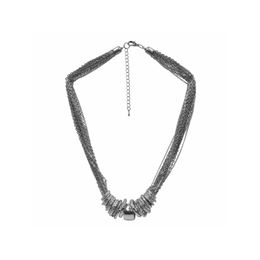Steuer Modeschmuck Kette mehrreihig mit Ringen teilweise mit Glassteinen