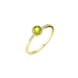OROLINO Ring Gold 585 mit 6x Brillant zus. 0,025ct. und Peridot