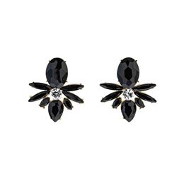 Steuer Modeschmuck Ohrstecker Ohrstecker mit Glassteinen schwarz/gold