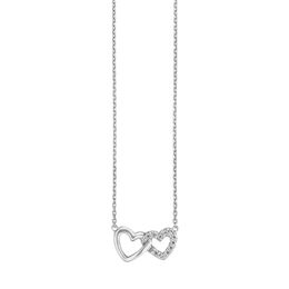 JULIE JULSEN Collier 925/- Sterling Silber rhodiniert 2 Herzen