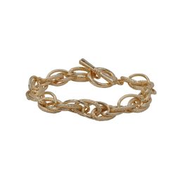 Steuer Modeschmuck Armband Metall vergoldet strukturiert 20cm