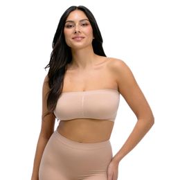 B&uuml;gelloser BH MAGIC BODYFASHION "Comfort Bandeau", Damen, Gr. S, N-Gr, cappuccino, Microtouch, Obermaterial: 89% Polyamid, 11% Elasthan, figurbetont, BHs, mit herausnehmbaren Pads