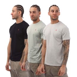 Farah - "Laven" T-Shirt f&uuml;r Herren (3er-Pack) (Grau/Hellgrau/Schwarz)