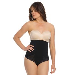 Shapingstring MAGIC BODYFASHION "Super Control Hi-Thong", Damen, Gr. L, schwarz, Obermaterial: 85% Polyamid, 15% Elasthan, figurbetont, Unterhosen, mit eleganter, weicher Spitze