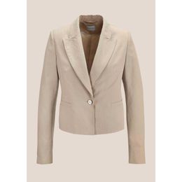 Madeleine Mode Jackenblazer MADELEINE "Kurzblazer Modischer Blazer mit Reverskragen", Damen, Gr. 34, blau (kitt), Obermaterial: 70% Lyocell CLY. 30% Leinen LI., Modern, normal, Blazer