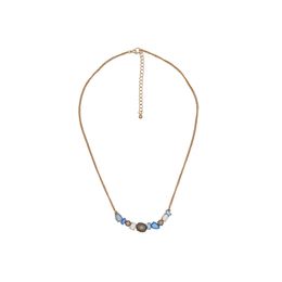 Steuer Modeschmuck Kette Metall Gl&auml;nzend Glasstein