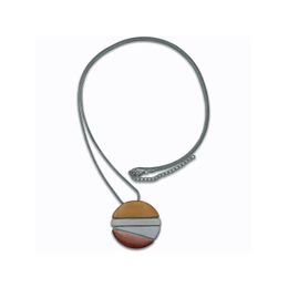 Steuer Modeschmuck Anh&auml;nger mit Kette Moderner Metallanh&auml;nger an Longkette, tricolor