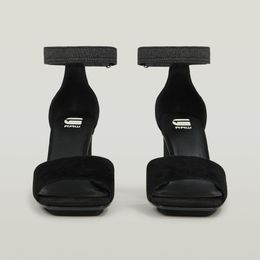 G-Star Raw Slipper G-STAR "Darcy Velourleder-Sandalen", Damen, Gr. 41, schwarz, 85% Ziegenleder, 15% Textil, Schuhe Slipper