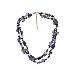 Steuer Modeschmuck Collier Collier 2-reihig Sodalith,Perlen und Muschel
