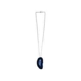 Steuer Modeschmuck Anh&auml;nger mit Kette Achat-Anh&auml;nger blau oval