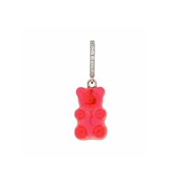 Fashionbox Charm rhodiniert Gummib&auml;r pink/rot Zirkonia weiss