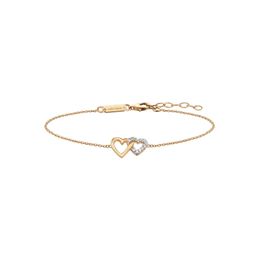 JULIE JULSEN Armband 925/- Sterling Silber vergoldet 2 Herzen Zirkonia