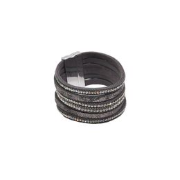 Steuer Modeschmuck Armband Metall Lederband dunkelgrau