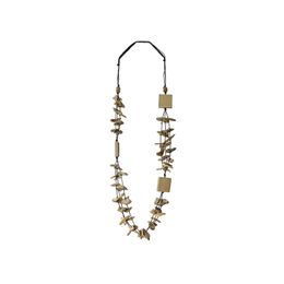 Steuer Modeschmuck Collier Textilkette braun mit Kokossplittern natur