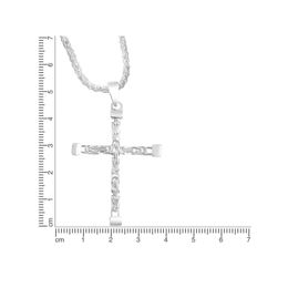 ZEEme Basic Halskette Silber 925 poliert mit Kreuz-Anh&auml;nger 55cm lang K&ouml;nigskette 2,2mm breit