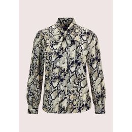 Madeleine Mode Langarmbluse MADELEINE "Bluse Elegante Bluse mit Animal-Print", Damen, Gr. 34, schwarz (schwarz, beige, multicolor), Obermaterial: 100% Polyester PES., Modern, Blusen, Bluse mit Schluppe