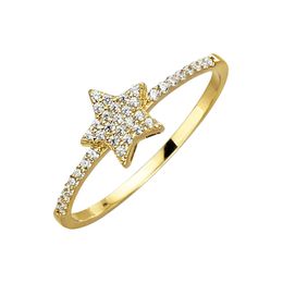 Diamonds by Ellen K. Fascination by Ellen K. Ring 375 Gold mit Stern-Motiv und Zirkonia wei&szlig;