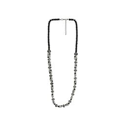 Steuer Modeschmuck Kette 83cm Glasstein grau