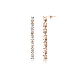 dKeniz Ohrh&auml;nger 925/- Sterling Silber rosevergoldet Gl&auml;nzend 5cm Zirkonia Wei&szlig;