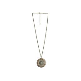 Steuer Modeschmuck Anh&auml;nger mit Kette mit Mandala-Anh&auml;nger goldfarben mittig Glasstein