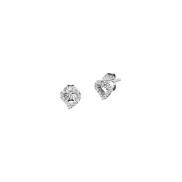 JULIE JULSEN Ohrstecker 925/- Sterling Silber rhodiniert Herz mit Zirkonia