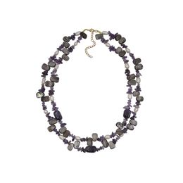 Steuer Modeschmuck Collier Collier 2-reihig Amethyst,Perlen und Muschel