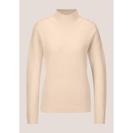 Madeleine Mode Longpullover MADELEINE "Pullover Langarm Stehkragen-Pullover, Wolle", Damen, Gr. 34, wei&szlig; (wollwei&szlig;), Obermaterial: 100% Schurwolle WV., Modern, normal, Pullover Longpullover