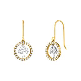 JULIE JULSEN Ohrh&auml;nger 925/- Sterling Silber rhodiniert/vergoldet 44 Zirkonia Baum