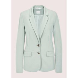 Madeleine Mode Jackenblazer MADELEINE "Blazer Floraler Jersey-Blazer in langer Form", Damen, Gr. 34, gr&uuml;n (salbei), Obermaterial: 65% Viskose CV. 30% Polyamid PA. 5% Elasthan EL., Modern, normal, Blazer
