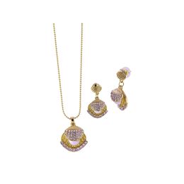 Steuer Modeschmuck Schmuckset Muschelset Anh&auml;nger mit Ohrsteckern