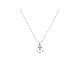 dKeniz Anh&auml;nger mit Kette 925/- Sterling Silber rhodiniert Gl&auml;nzend 42+3cm Zirkonia Wei&szlig;
