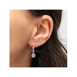 ZEEme Basic Ohrringe Silber 925 rhodiniert mit wei&szlig;en Zirkonia-Steinen 22mm lang