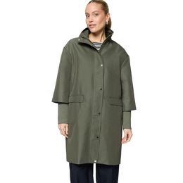 Langmantel Zero "Damen mit Stulpen", Damen, Gr. 38, thyme, Obermaterial: 55% Baumwolle, 45% Polyester. Besatz: 63% Polyacryl, 37% Polyamid. Futter: 100% Polyester. F&uuml;llung: . &Auml;rmelfutter: 63% Polyacryl, 37% Polyamid, aufgeraut, loose fit lang, weit B&uuml;ndchen, M&auml;ntel