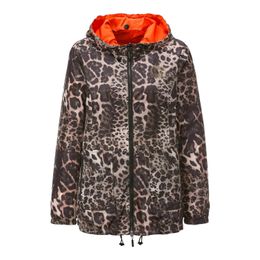 Madeleine Mode Outdoorjacke MADELEINE "Wendejacke Sportive Jacke mit Kapuze und Print", Damen, Gr. 36, orange (grege, multicolor, orange), Obermaterial: 100% Polyester PES., Modern, Jacken Outdoorjacke
