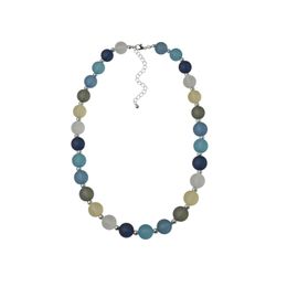 Steuer Modeschmuck Collier Kunststoffkugeln in blau-gr&uuml;n-wei&szlig;-gelb