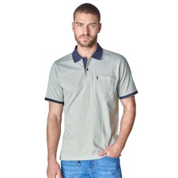 Poloshirt Casamoda "Casamoda Polo-Shirt gestreift", Herren, Gr. L, hellgr&uuml;n, 100% Baumwolle, Shirts