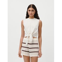 Shirttop LEGER "Tabea, LeGer by Lena Gercke", Damen, Gr. 36, wei&szlig;, Jersey, Obermaterial: 100% Baumwolle, normal kurz, Rundhals, Tops Shirttop, mit Knoten-Details vorne, normale Passform