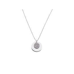 dKeniz Halskette 925 Sterling Silber rhodiniert Gl&auml;nzend 42+3cm Zirkonia Wei&szlig;