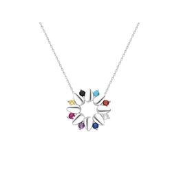 dKeniz Anh&auml;nger mit Kette 925 Silber rhodiniert Gl&auml;nzend 45,5+7,5cm Zirkonia Wei&szlig;