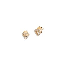 JULIE JULSEN Ohrstecker 925/- Sterling Silber vergoldet Herz mit Zirkonia