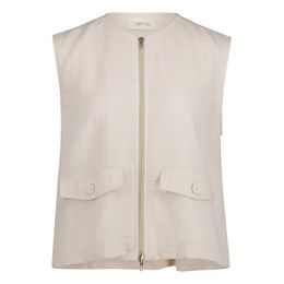Strickweste Cartoon "Damen mit Taschen", Damen, Gr. 34, beige, Obermaterial: 100% Baumwolle, h&uuml;ftlang, Rundhals, Westen Strickweste