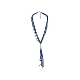 Steuer Modeschmuck Kette mehrreihig blau mit silberfarbener Zierde