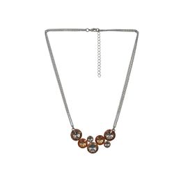 Steuer Modeschmuck Kette Metallcollier Glasstein orange