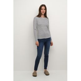 Kaffe Langarm-Shirt Regular fit Chalk / 52737 Midnight Marine white blue